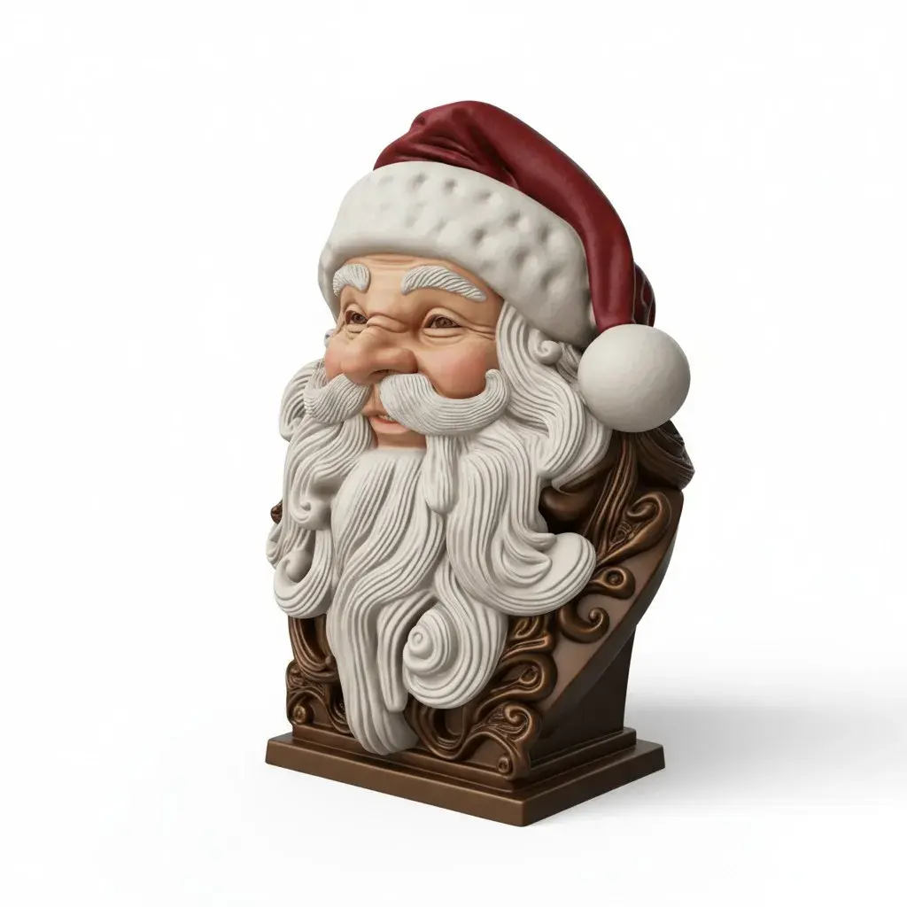 Home Decorations & Ornaments STL Download - Santa Claus Bust ...