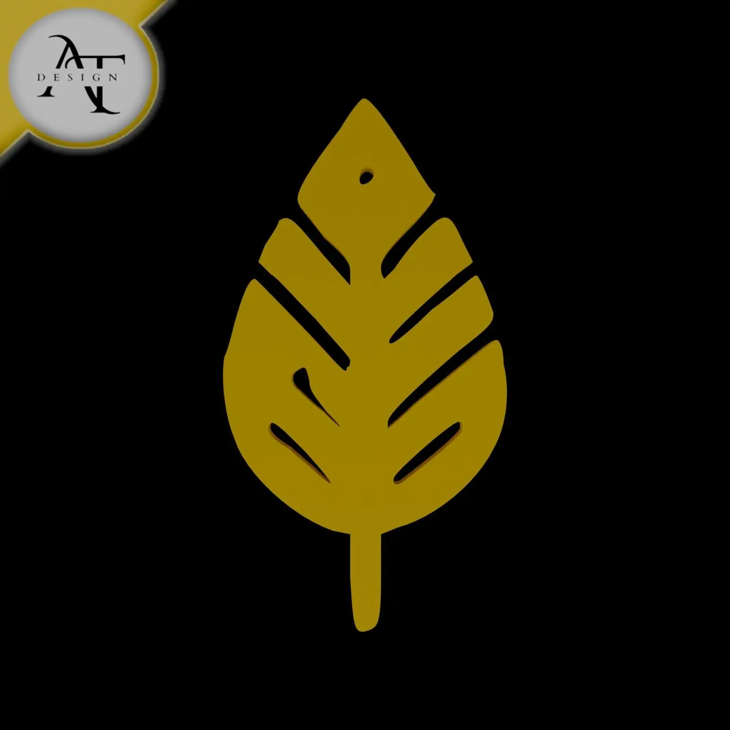 Free Digital Art STL Download - Simple Leaf Symbol - 2D Artby AT Design