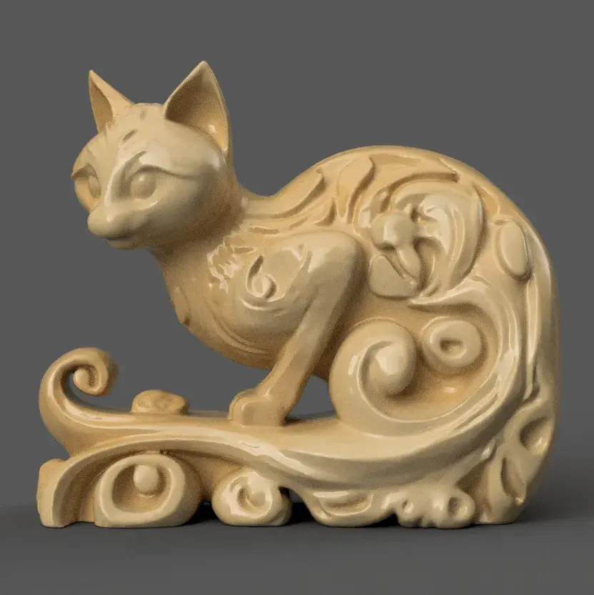 Home Decorations & Ornaments STL Download - Ornamental Cat 3D Model ...