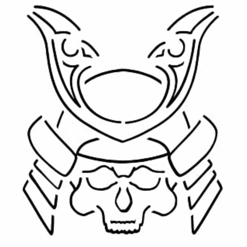 Free Digital Art STL Download - Samurai skull stencilby SMT_M 🦊