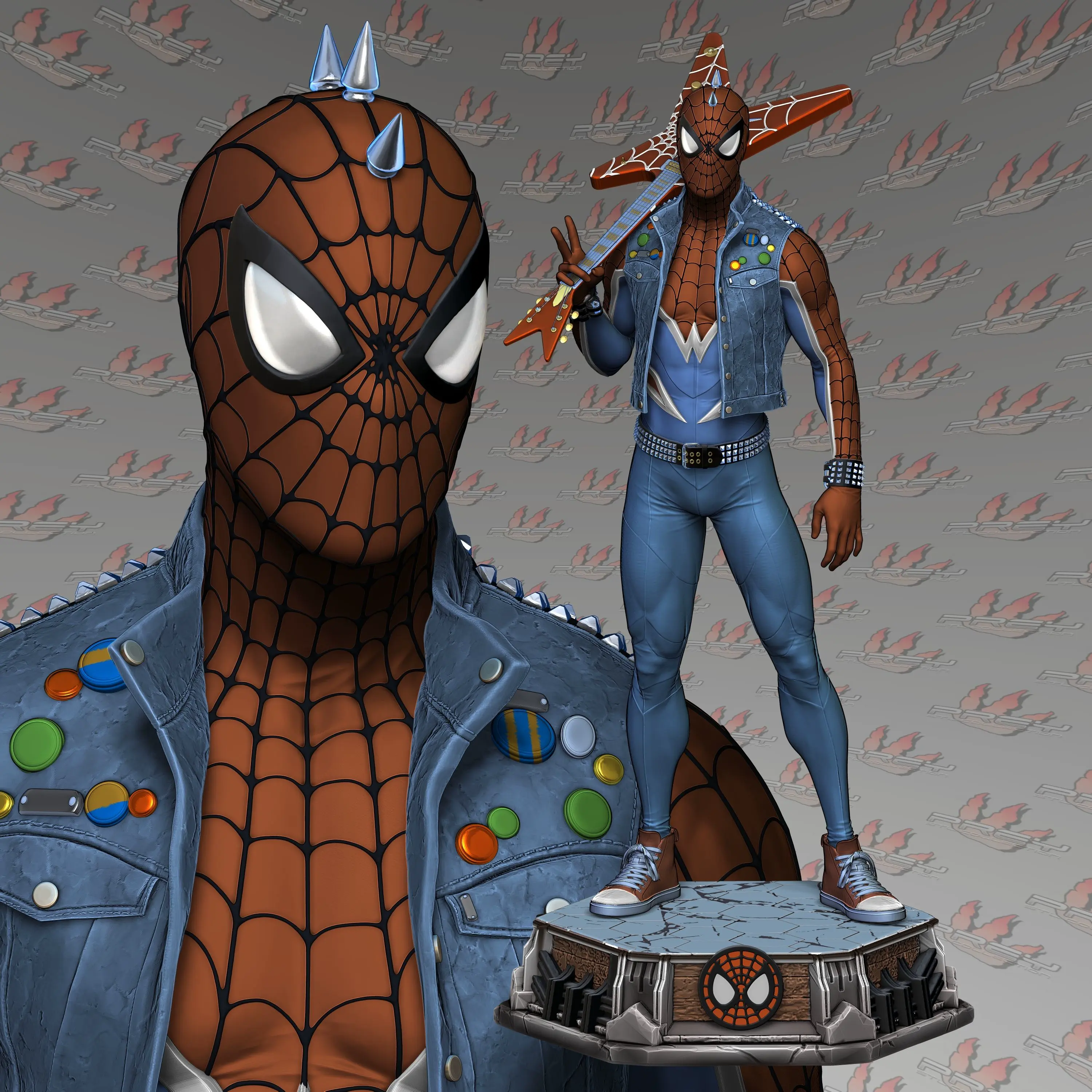Characters & Creatures STL Download - SPIDER-PUNKby PREYstudio