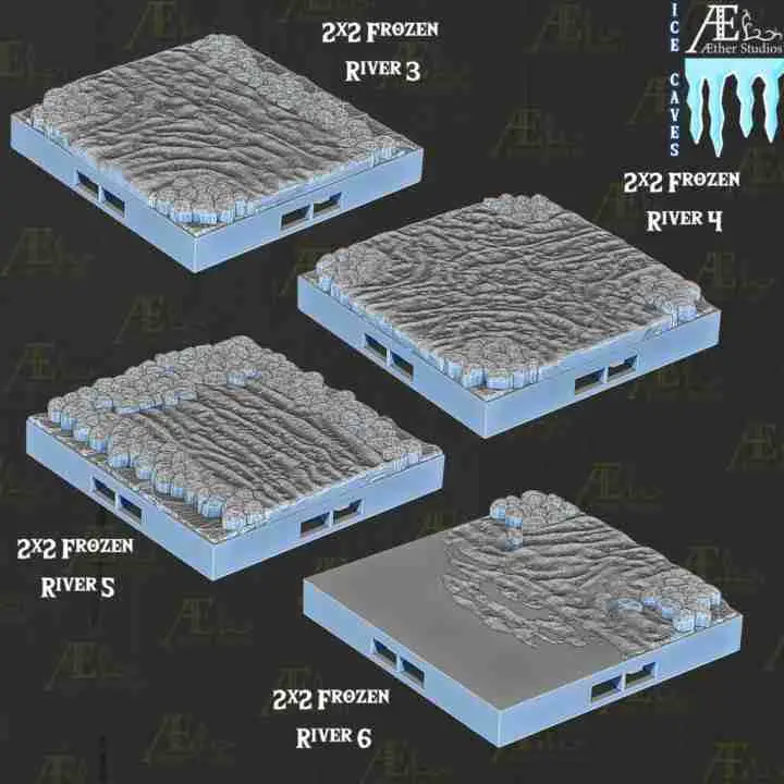 Props & Terrain STL Download - AEICCV7 - Frozen Lakeby Aether Studios