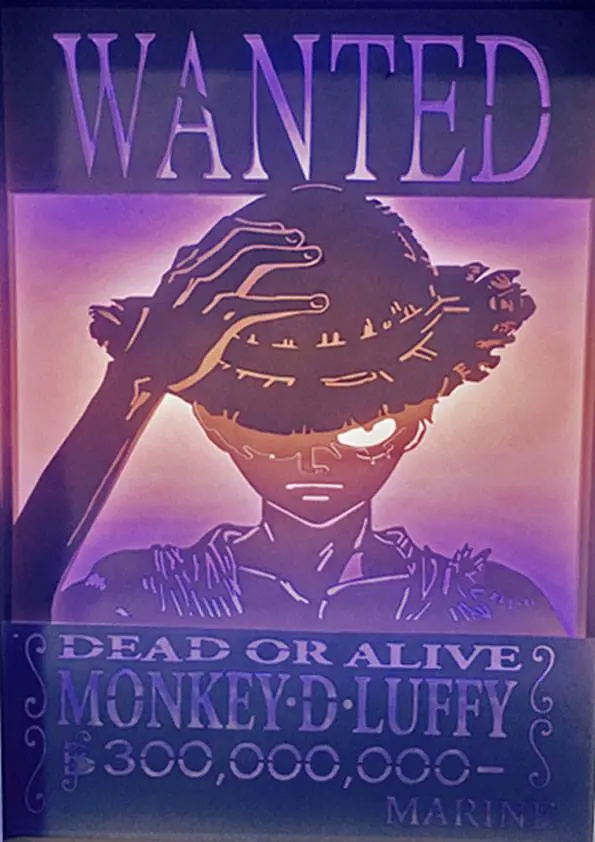 Other STL Download - one piece luffy lightbox (shadow box)by tecnoculebras