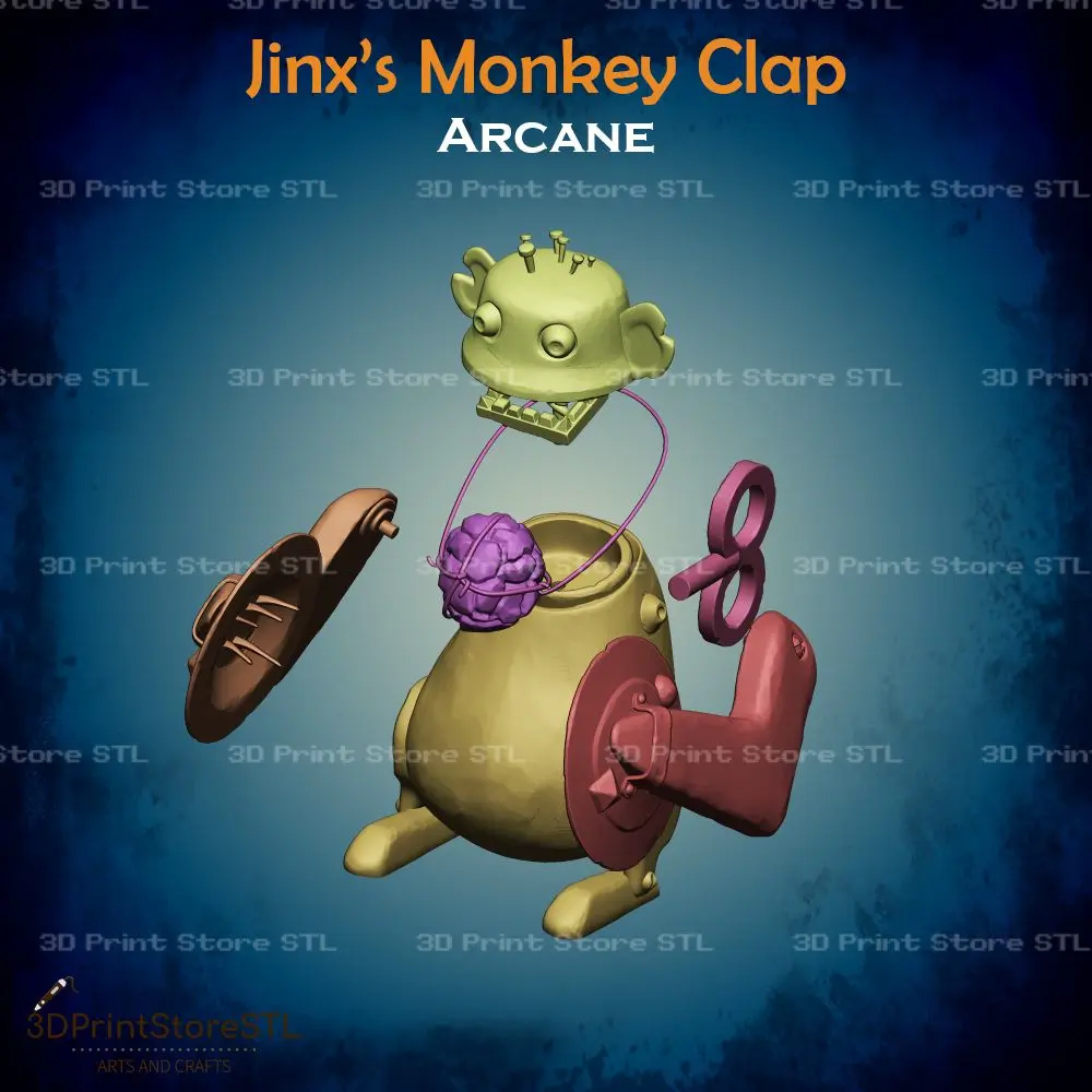 Characters & Creatures STL Download - Jinx Monkey Clap Cosplay Arcane ...