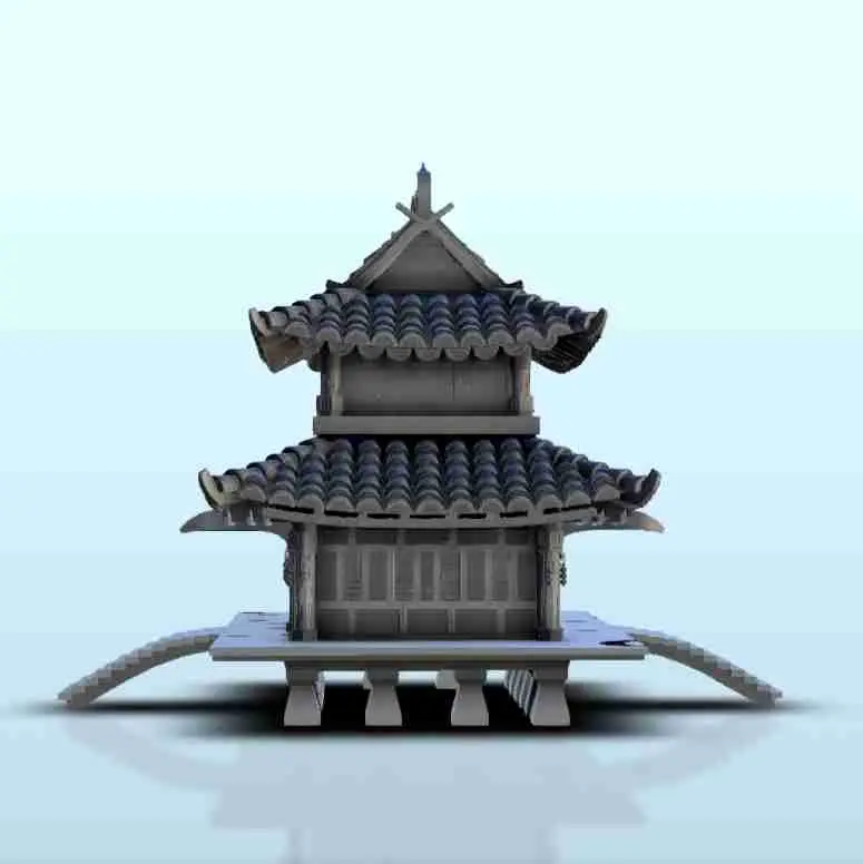 Props & Terrain STL Download - Raised Asian building with one floor 13 ...