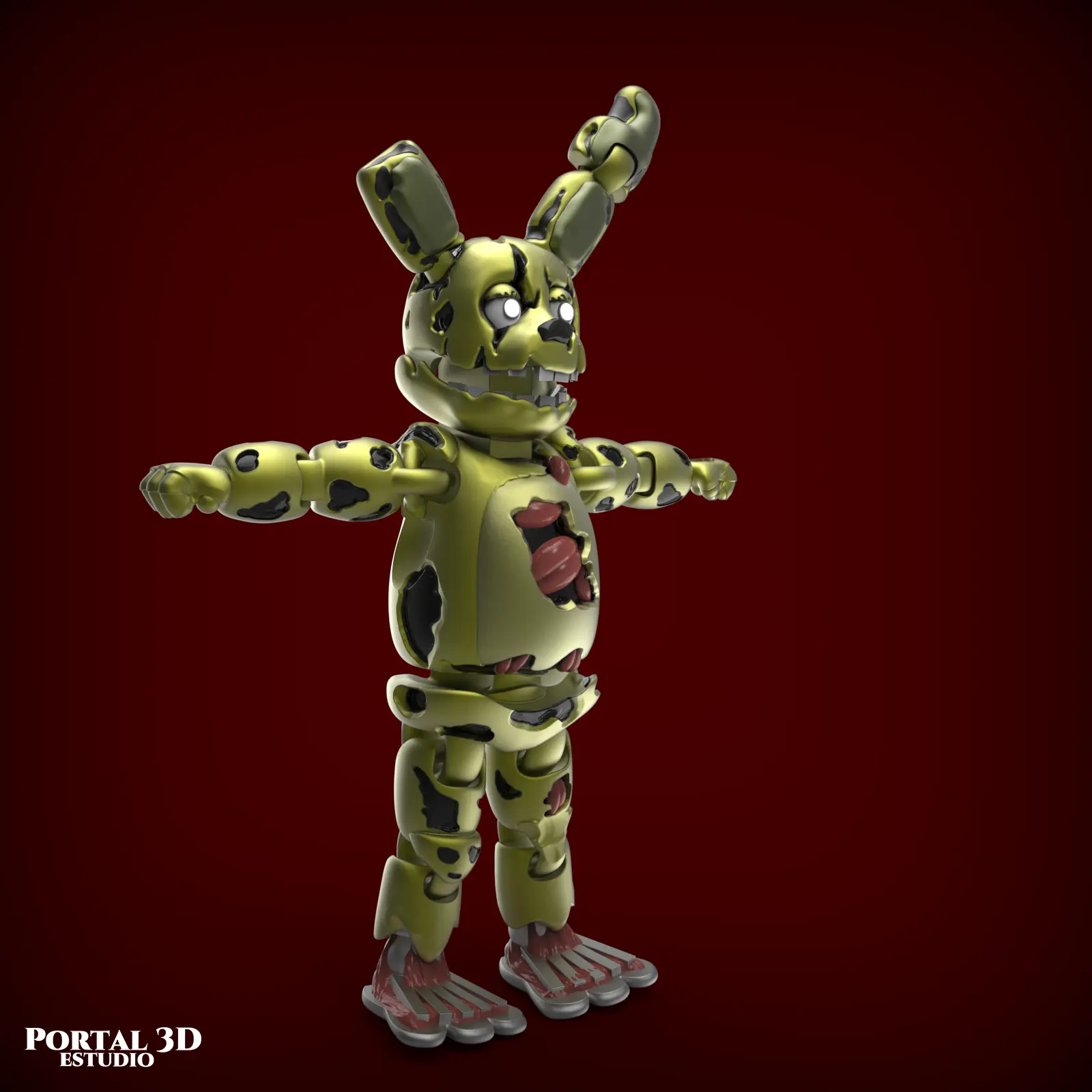 Characters & Creatures STL indir - SPRINGTRAP DESTEKSIZ YERINDE BASKI ...