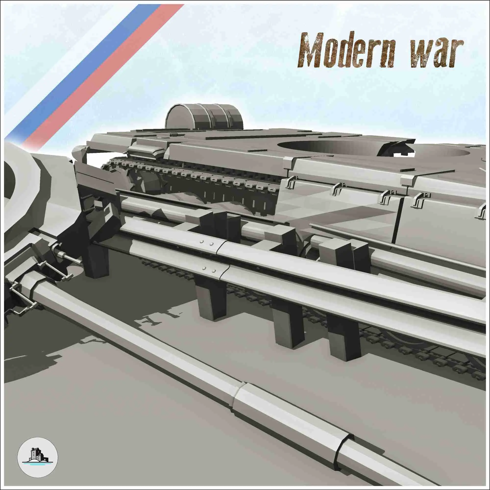 Destroyed Russian T-90 tank shell on modern road (5) - scene | 3D ...