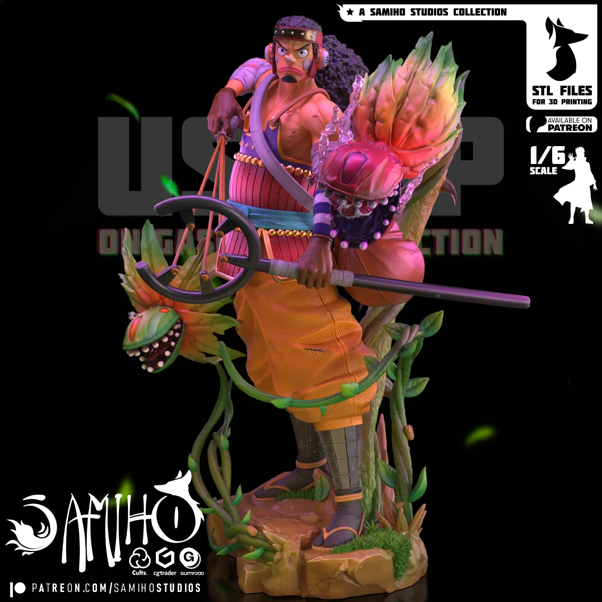 Characters & Creatures STL Download - Samiho Studios - Usopp Onigashima ...