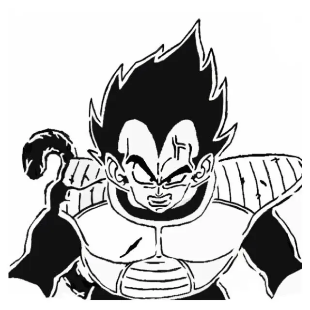 Free Characters & Creatures STL Download - Vegeta stencil 3by SMT_M 🦊