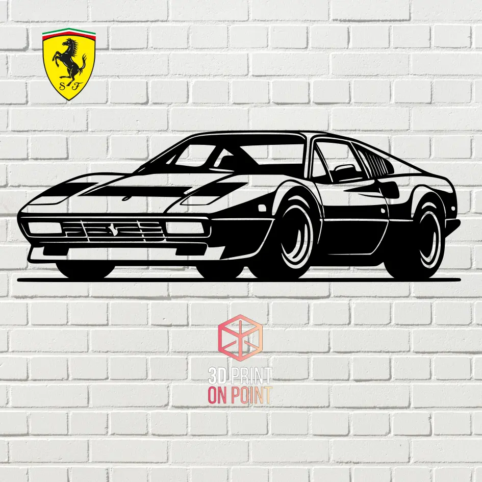 3D Printer Files | 3MF File | FERRARI 308 GTB - 2D WALL ART #3 ...