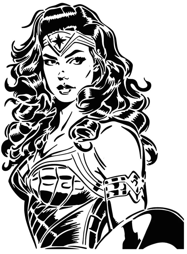 Free Digital Art STL Download - Wonder Woman stencil 10by SMT_M 🦊