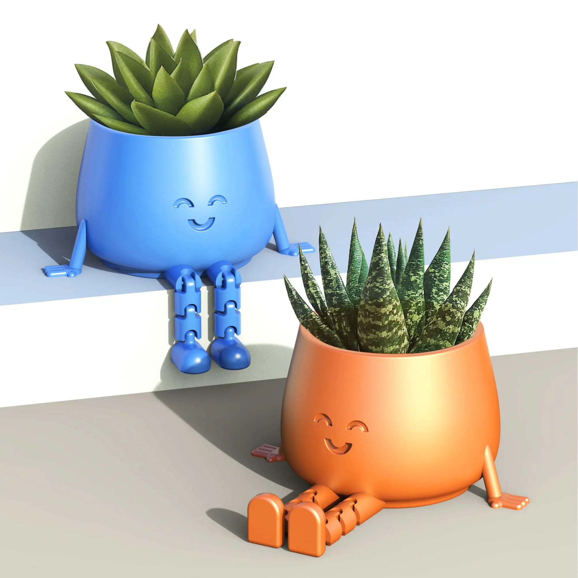 Home Decorations & Ornaments STL Descarga - Flexible Legs Happy Face ...