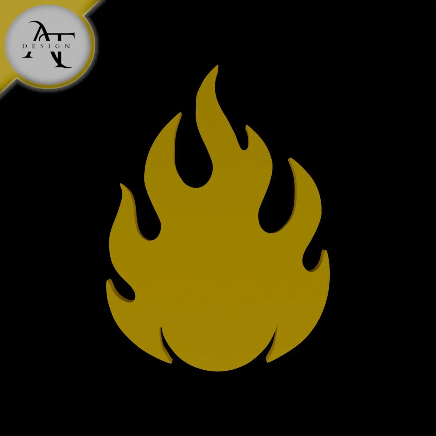 3D Printer Files | 3MF File | Simple Flame Symbol - 2D Art | Creality Cloud