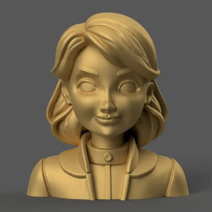 Sculptures & Artworks STL Descarga - Cute Cartoon Girl Bust – 3D ...