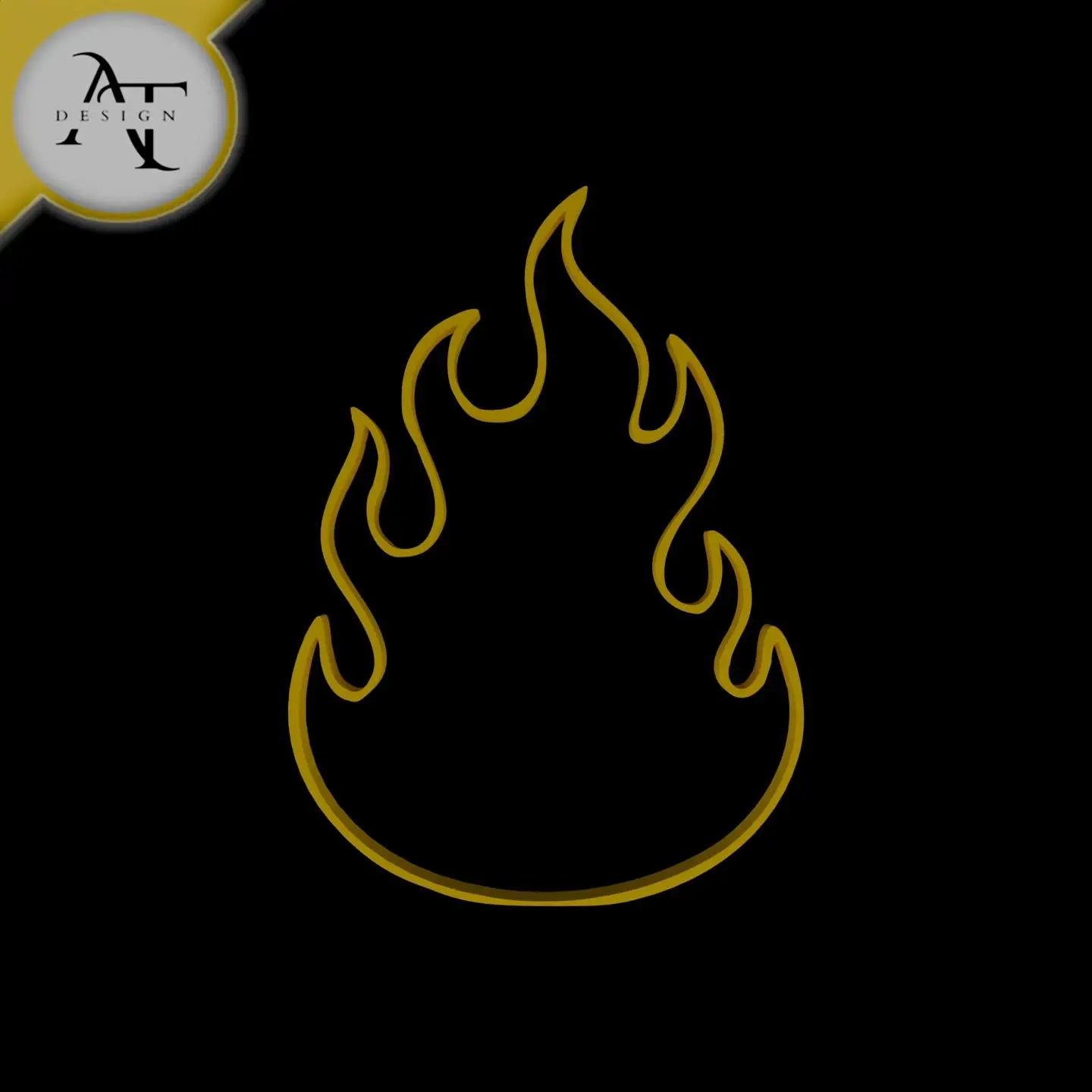 3D Printer Files | 3MF File | Simple Flame Symbol - 2D Art | Creality Cloud