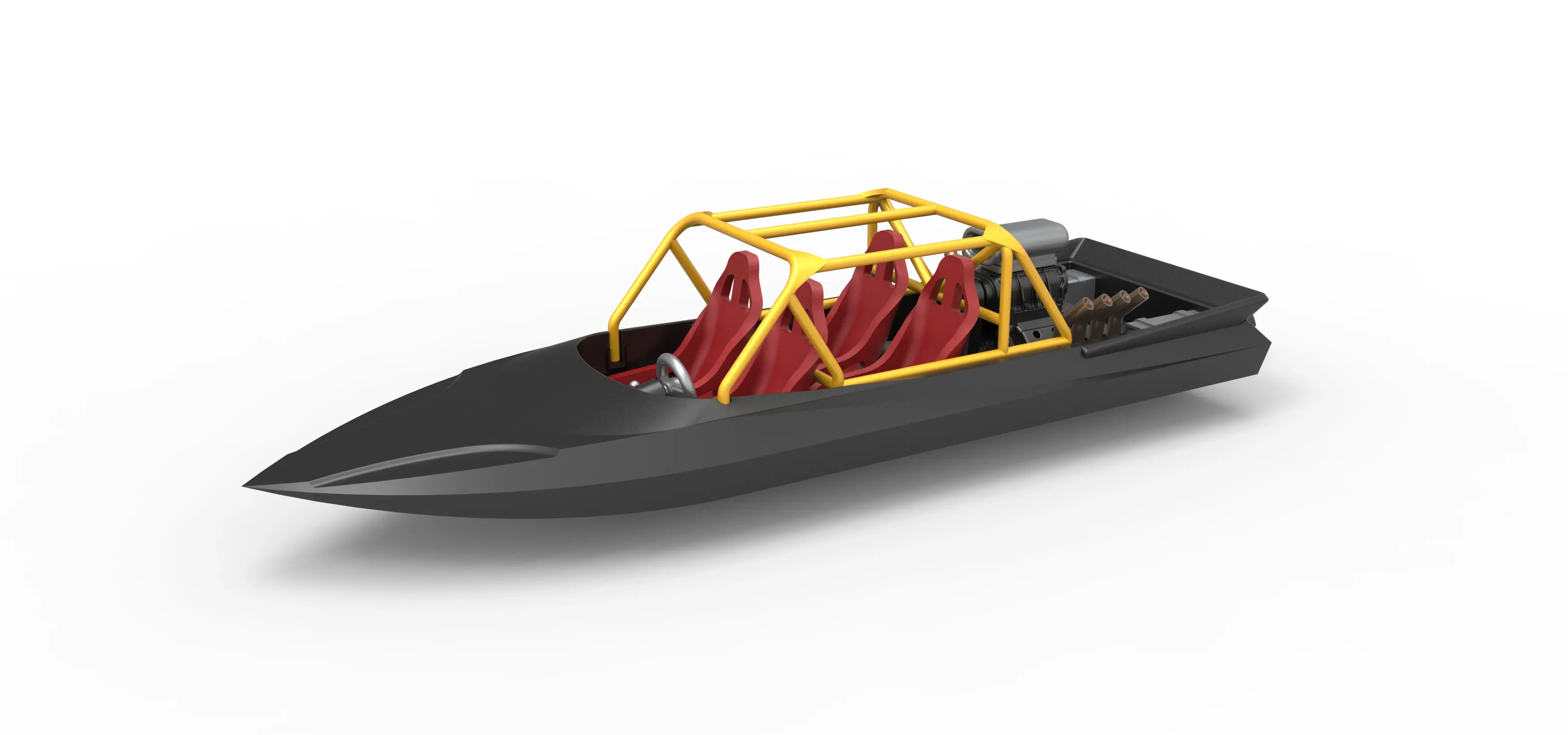 Vehicles & Machinery STL Download - Quad Jet sprint boat Scale 1:25by ...