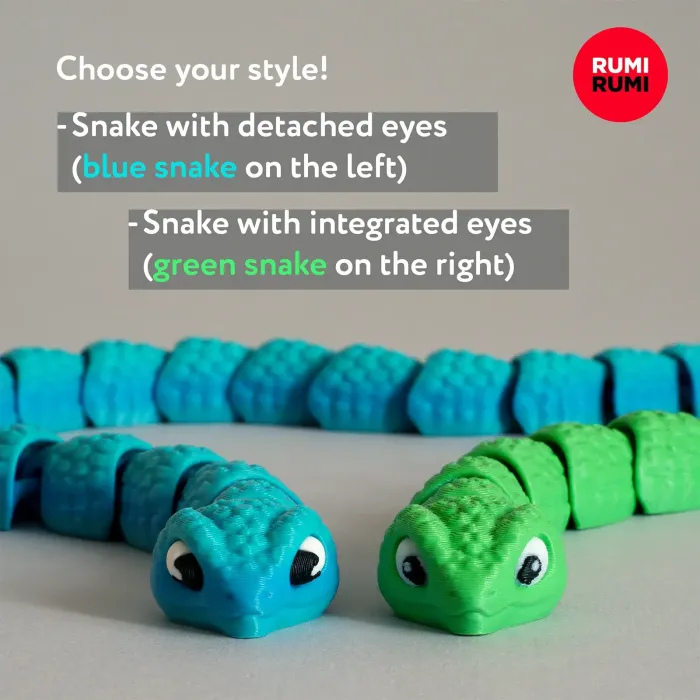 Game Props STL Download - Flexi Articulated Snakeby RumiRumi