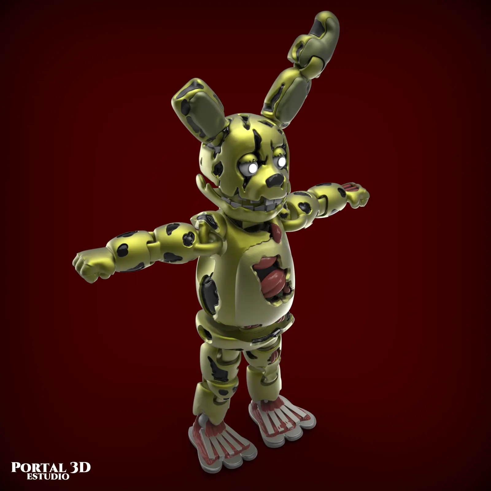 Characters & Creatures STL Download - SPRINGTRAP PRINT-IN-PLACE WITHOUT ...