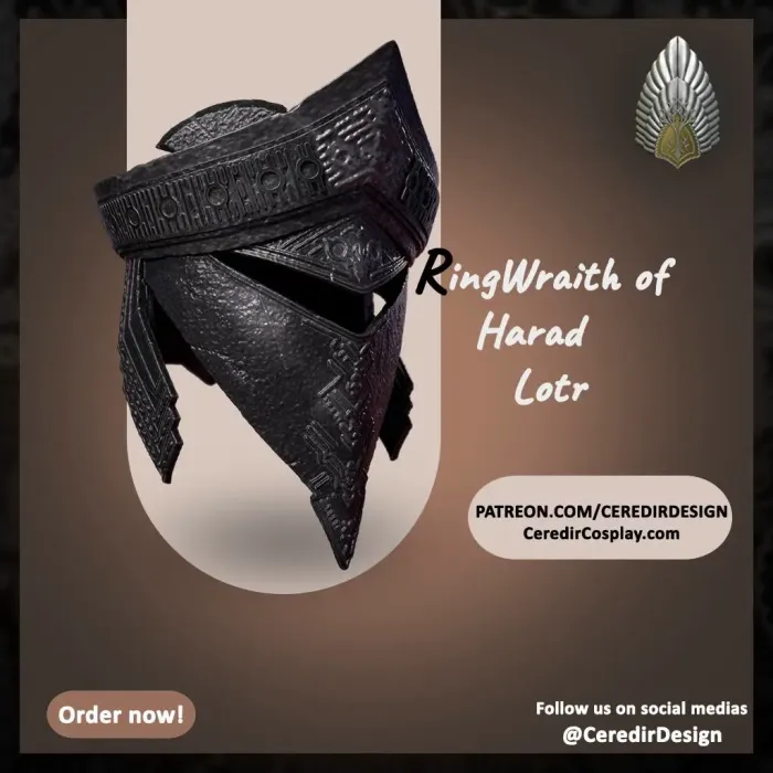Cosplay STL Download - Ringwraith of Harad helmet lord of the rings 3D ...