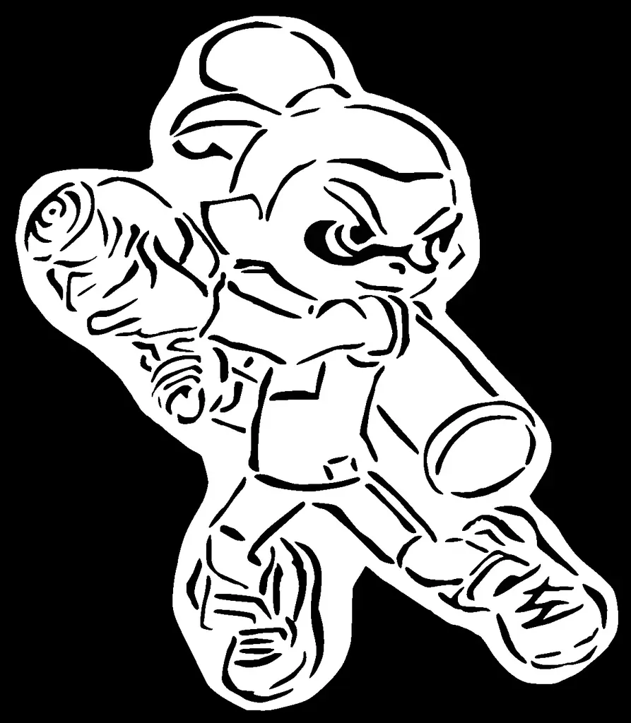 Free Digital Art STL Download - Splatoon Boy stencilby SMT_M 🦊