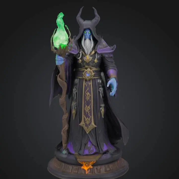 Characters & Creatures STL Download - Warlock with Staff Statueby ...