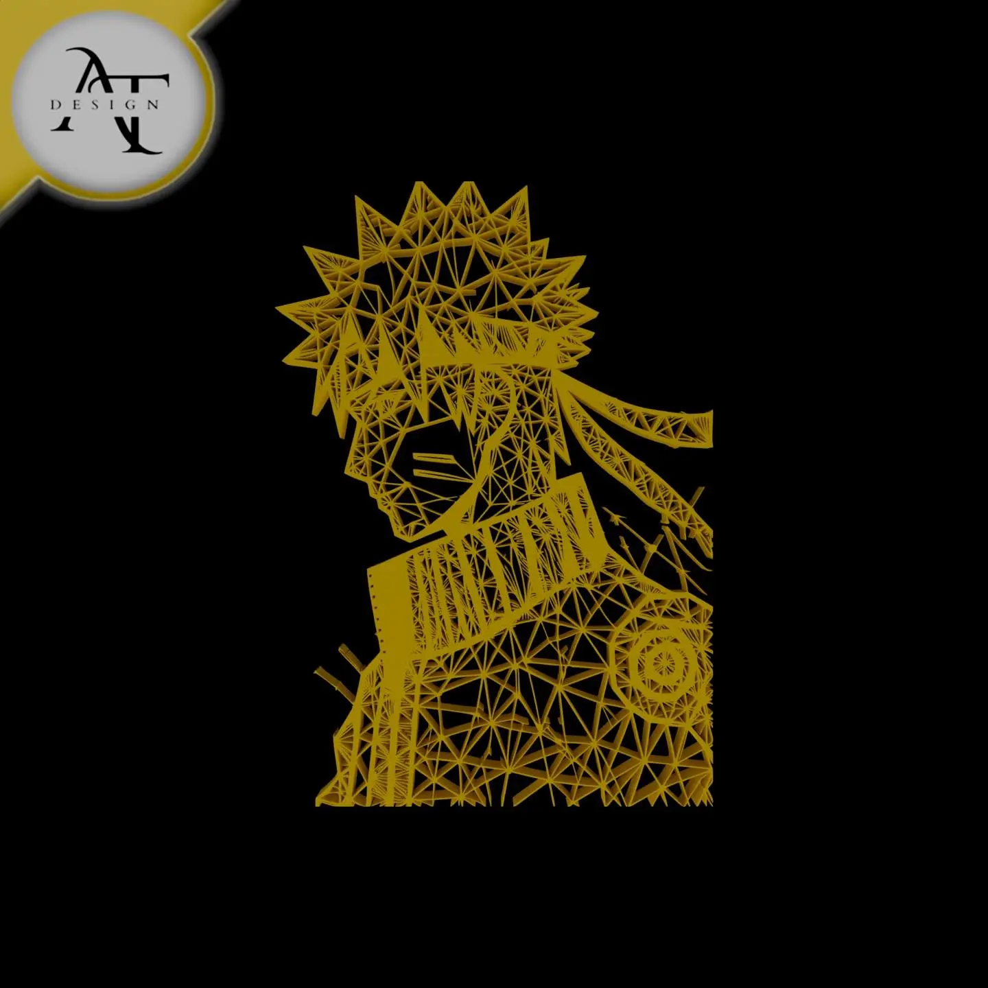 Home Decorations & Ornaments STL Download - Naruto Uzumaki - Geometric ...
