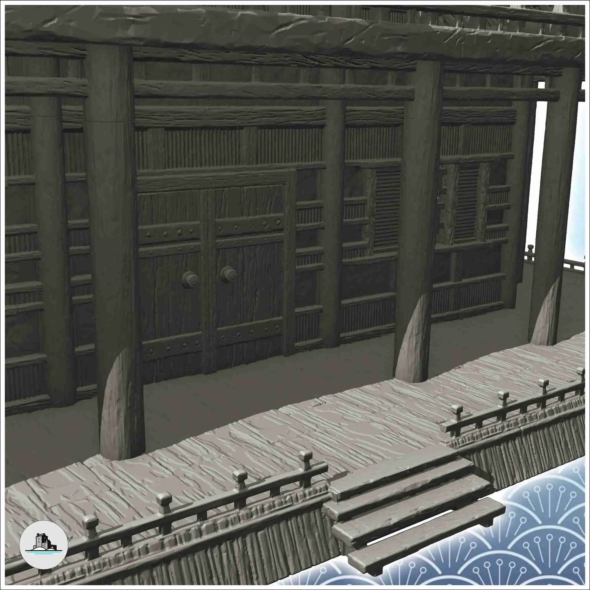 Other STL Download - Big Asian palace with main tower and triple floors ...