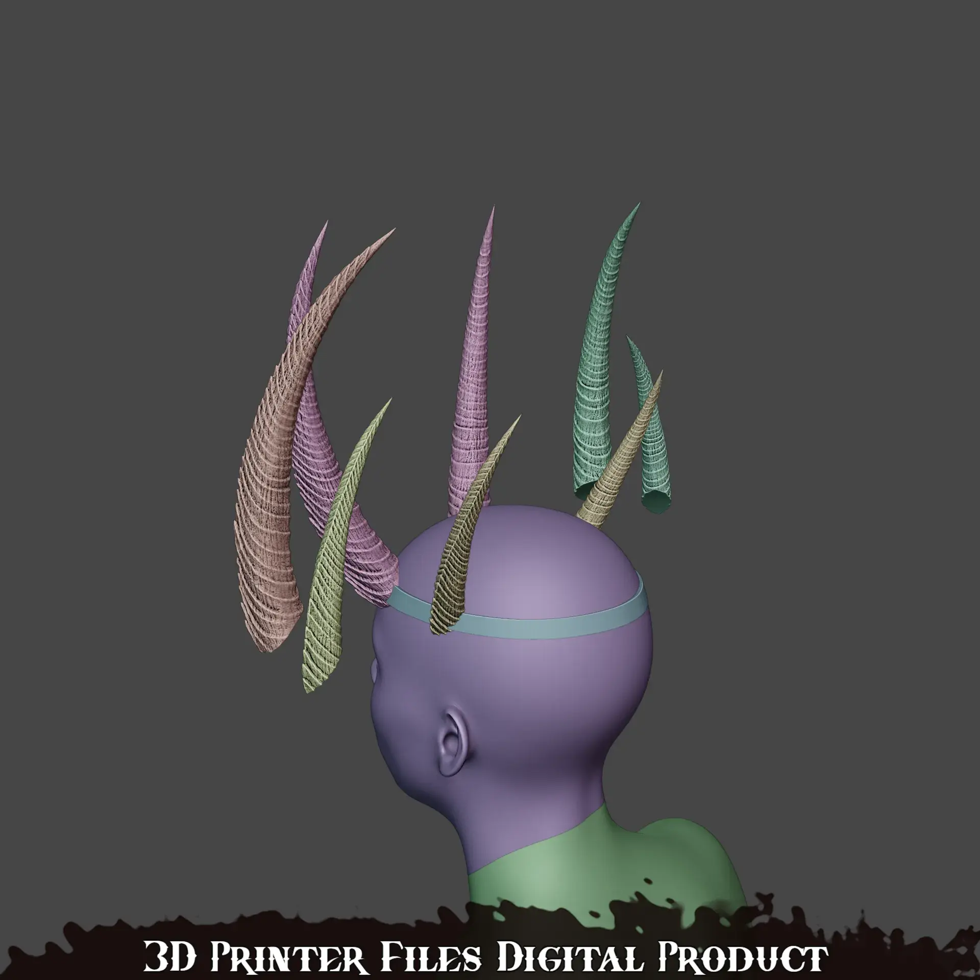 Cosplay STL Download - Mizora cosplay horns Baldurs Gate 3by Krotek-inc