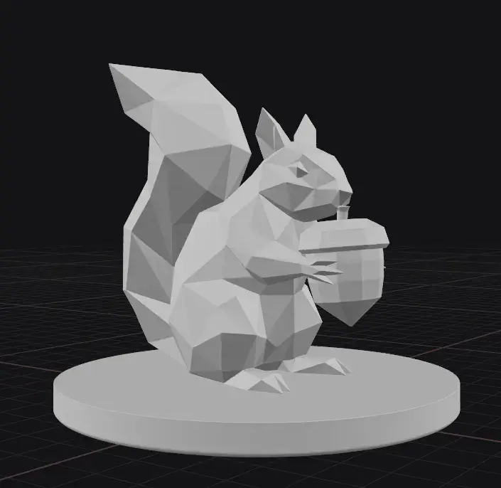 Sculptures & Artworks STL Download - low poly squirrel Sculptureby ...