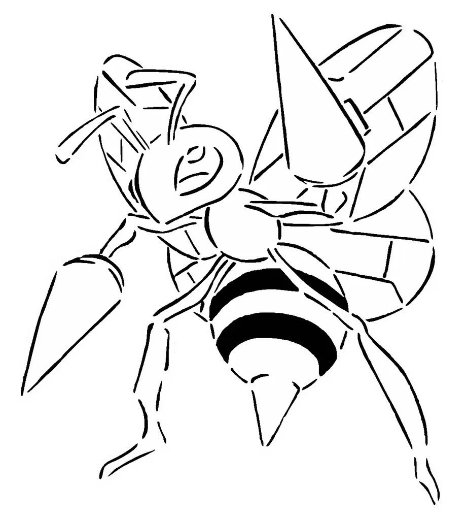 Free Digital Art STL Download - 015 Beedrill stencil + 2Dby SMT_M 🦊