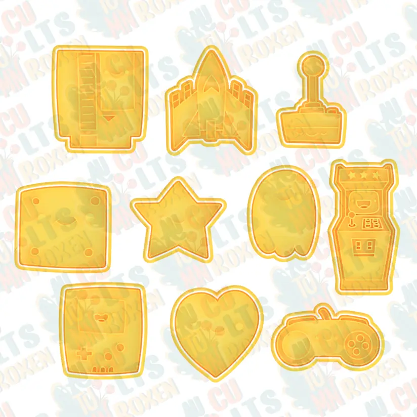 Other STL Download - Retro gaming cookie cutter set of 16by ...