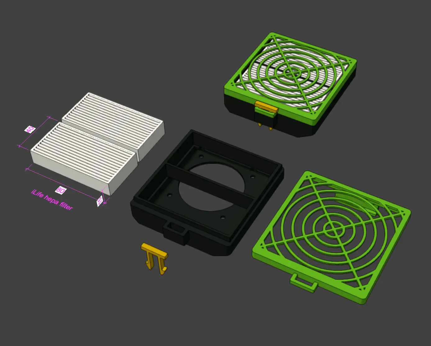 3D Printer Files | 3MF File | Creality K1C internal hepa filter adapter ...