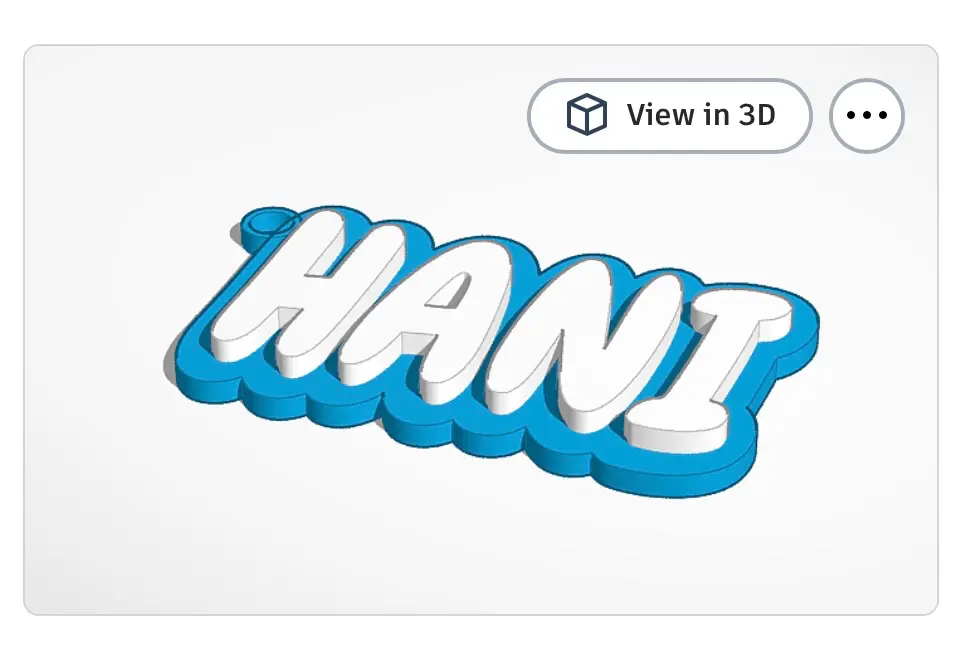 3D Printer Files | 3MF File | Hani keychain | Creality Cloud