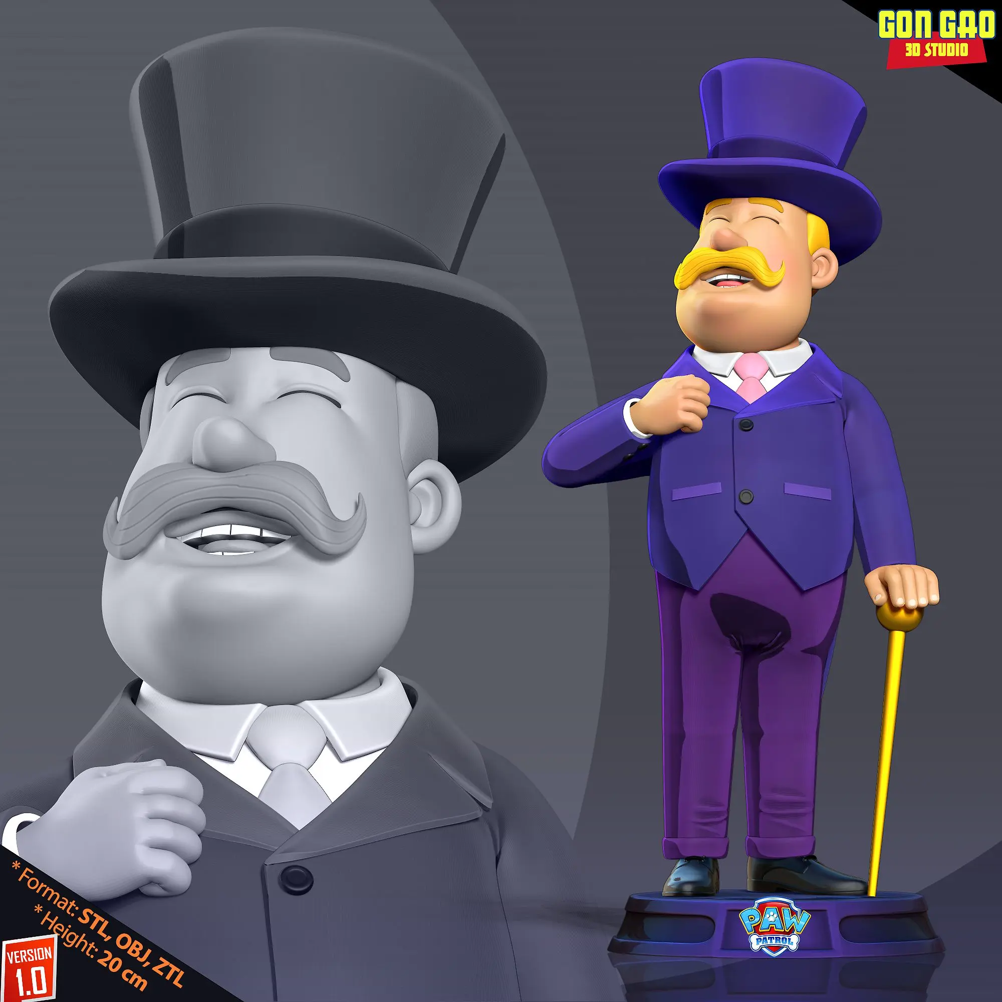 Characters & Creatures STL Download - Mayor Humdinger - Paw Patrol ...