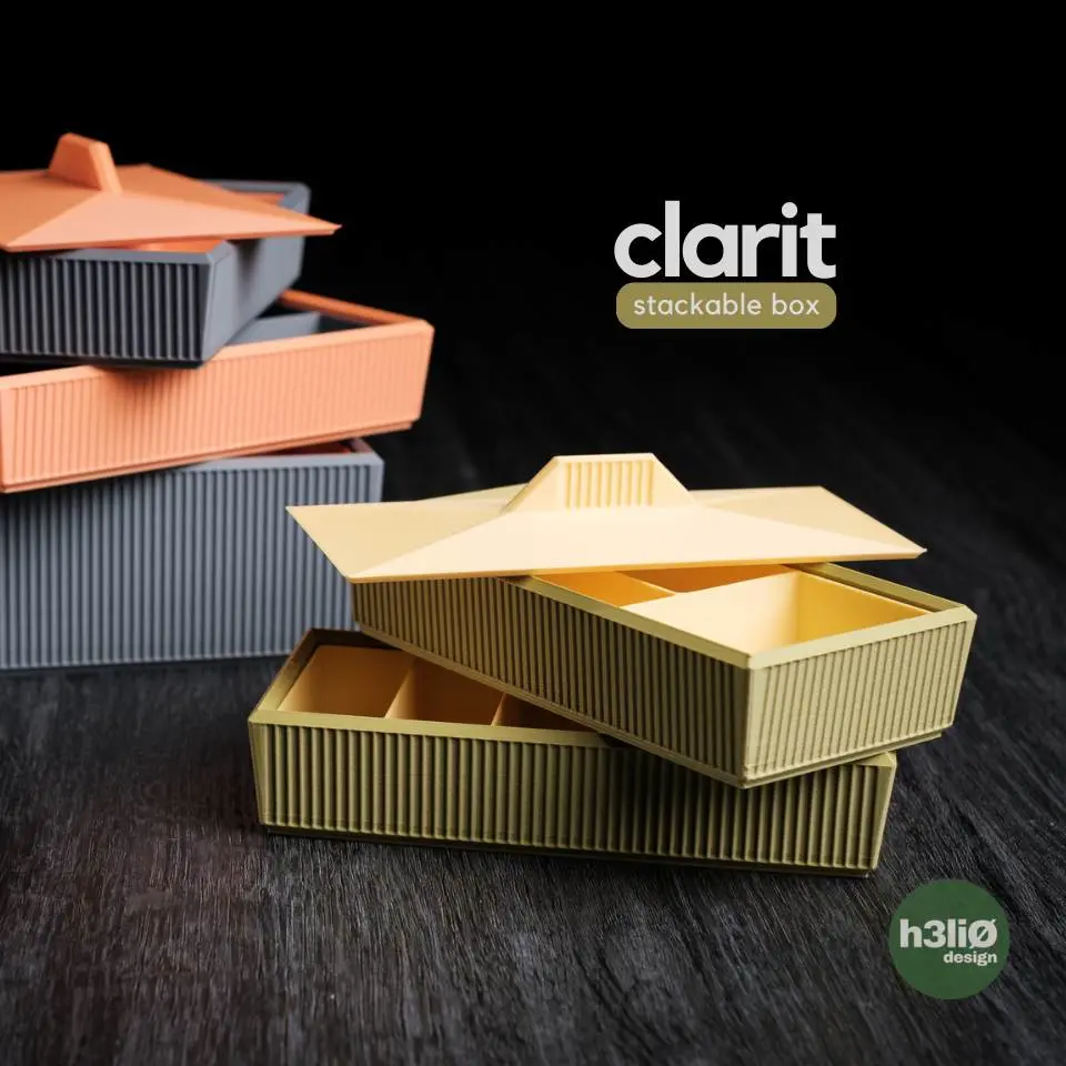 3D Printer Files | 3MF File | clarit • stackable boxes