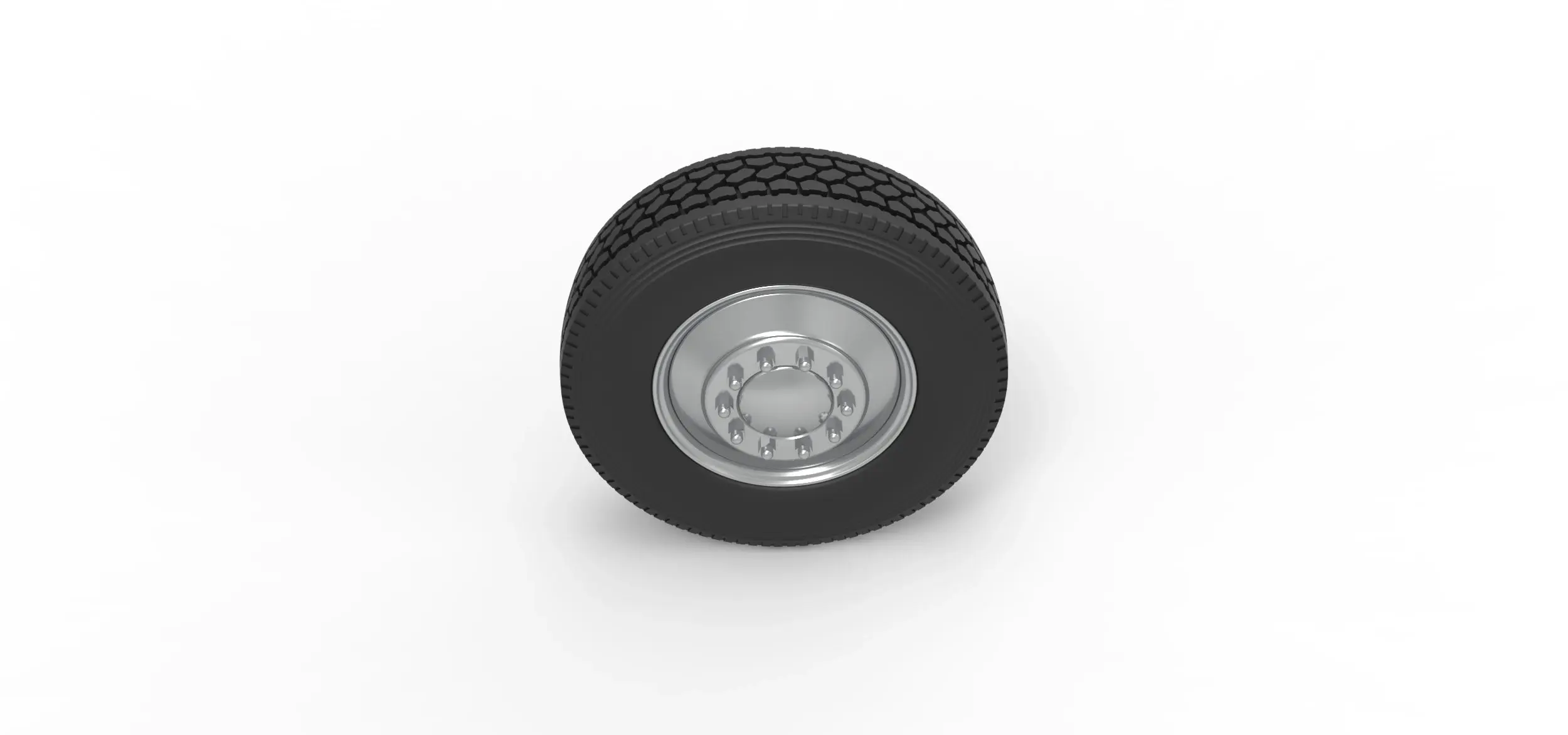 Vehicles & Machinery STL Download - Front custom wheel of semi truck V2 ...