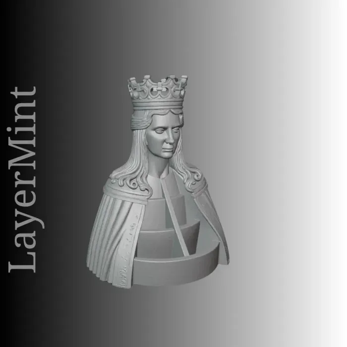 Home Decorations & Ornaments STL Download - Queen Bust Desk Organizer ...