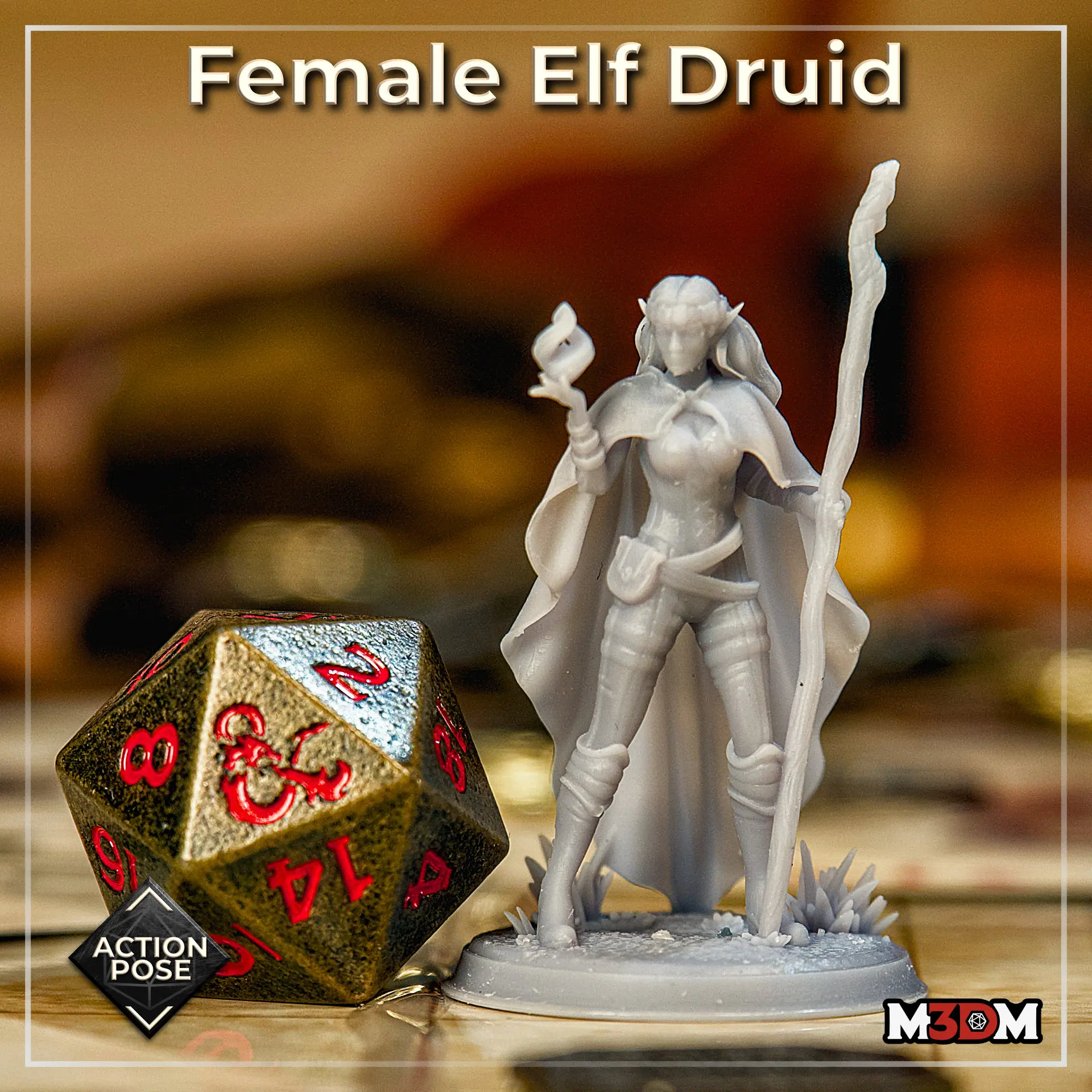 Other STL Download - Female Elf Druid (Action)by M3DM