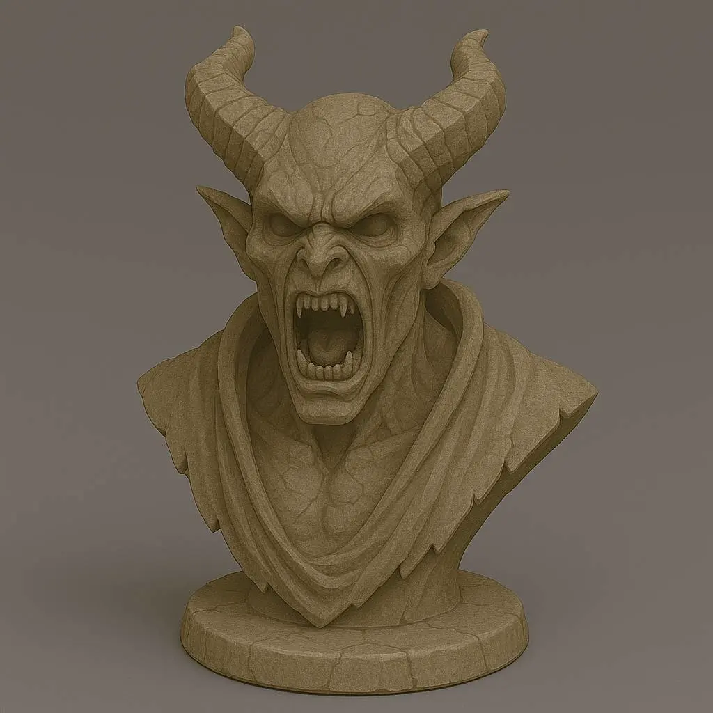 3D Printer Files | 3MF File | Demon Overlord Bust | Creality Cloud