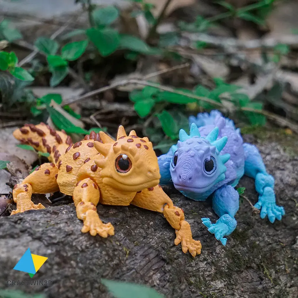 Characters & Creatures STL Download - Print in Place flexy horned ...