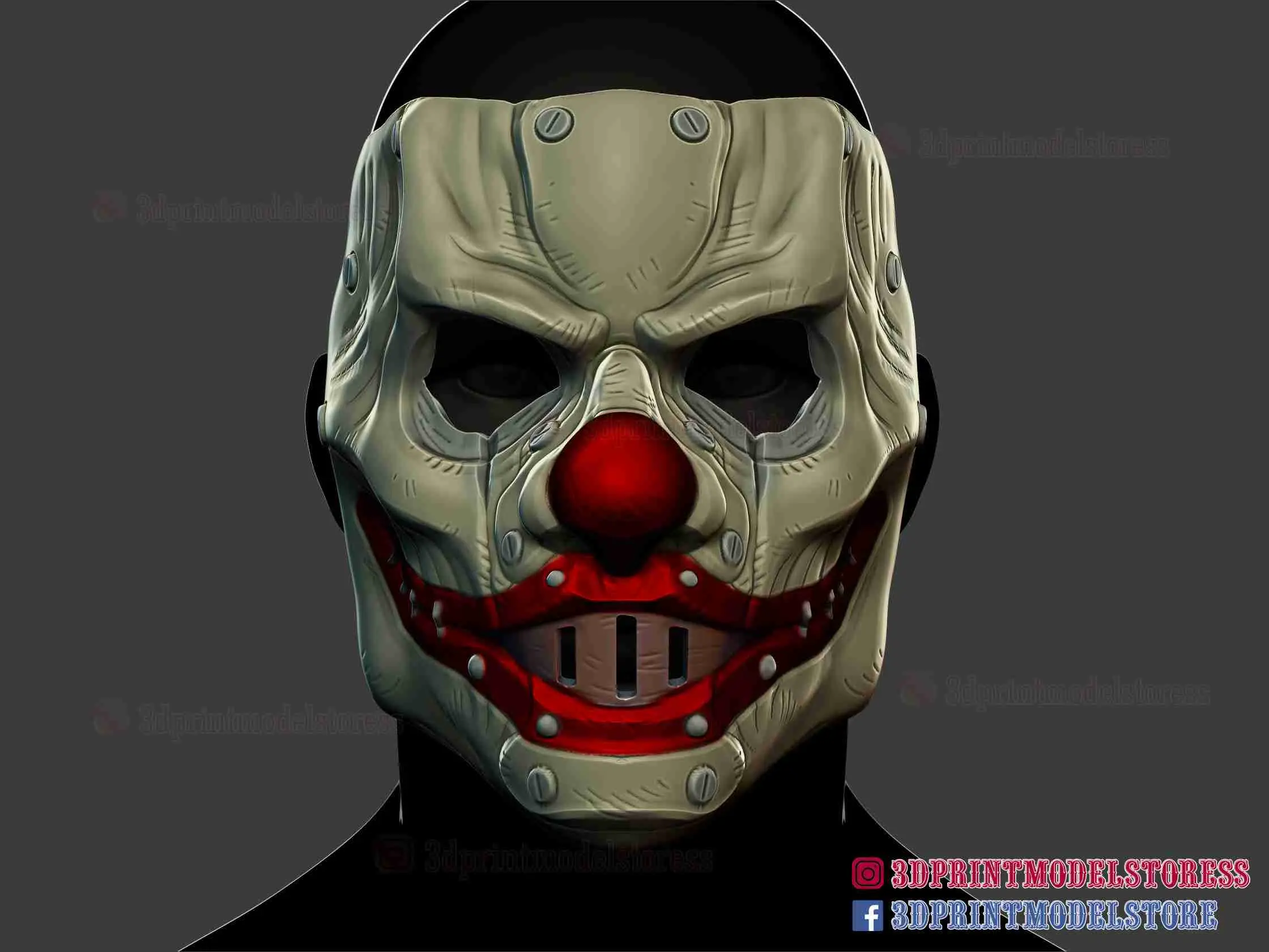 Cosplay STL Download - Motorcycle Clown Mask - Twisted Metal - Cosplay ...