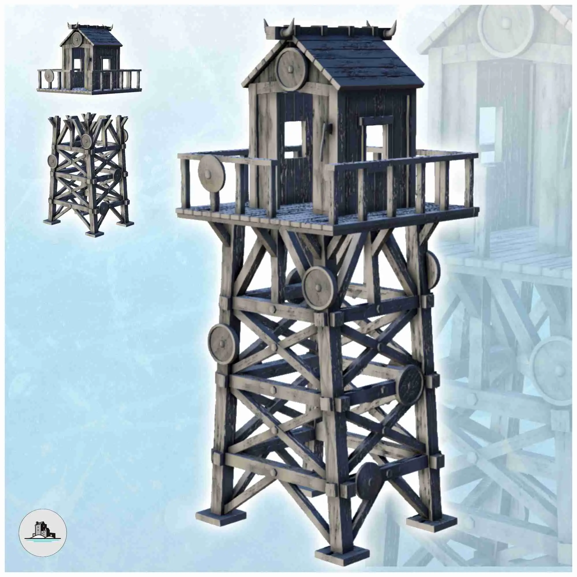 Other STL Download - Wooden watchtower with guardhouse (11) - scenery ...