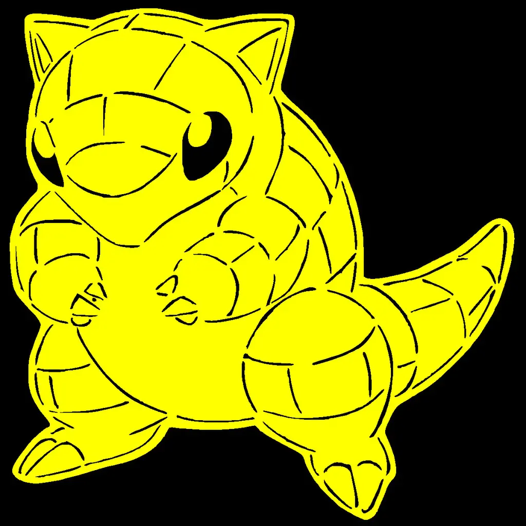 Free Digital Art STL Download - 027 Sandshrew stencilby SMT_M 🦊