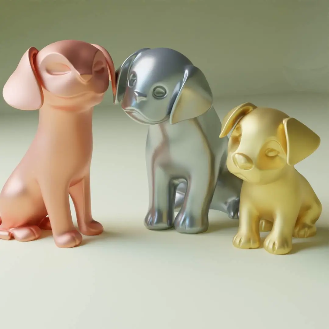 Home Decorations & Ornaments STL Download - 3 cute Puppies - young ...
