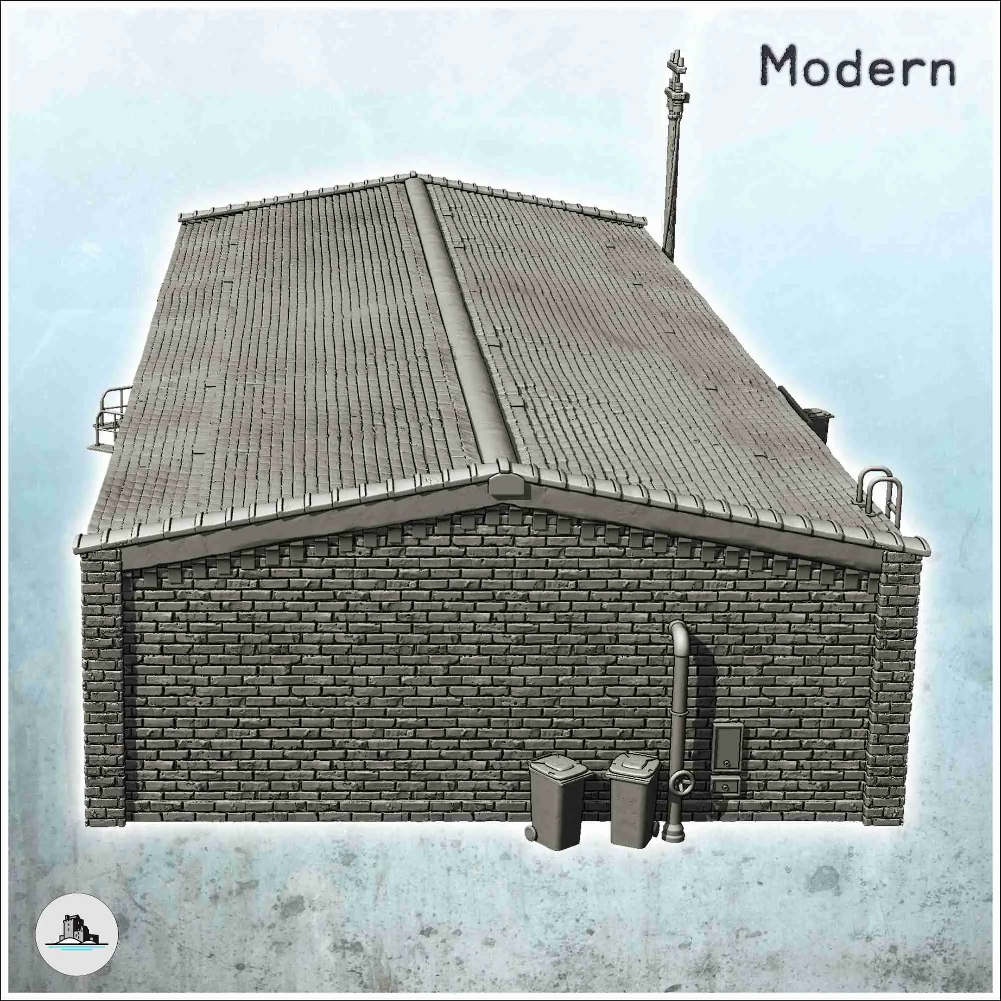 Other STL Download - Large modern single storey brick warehouse with ...