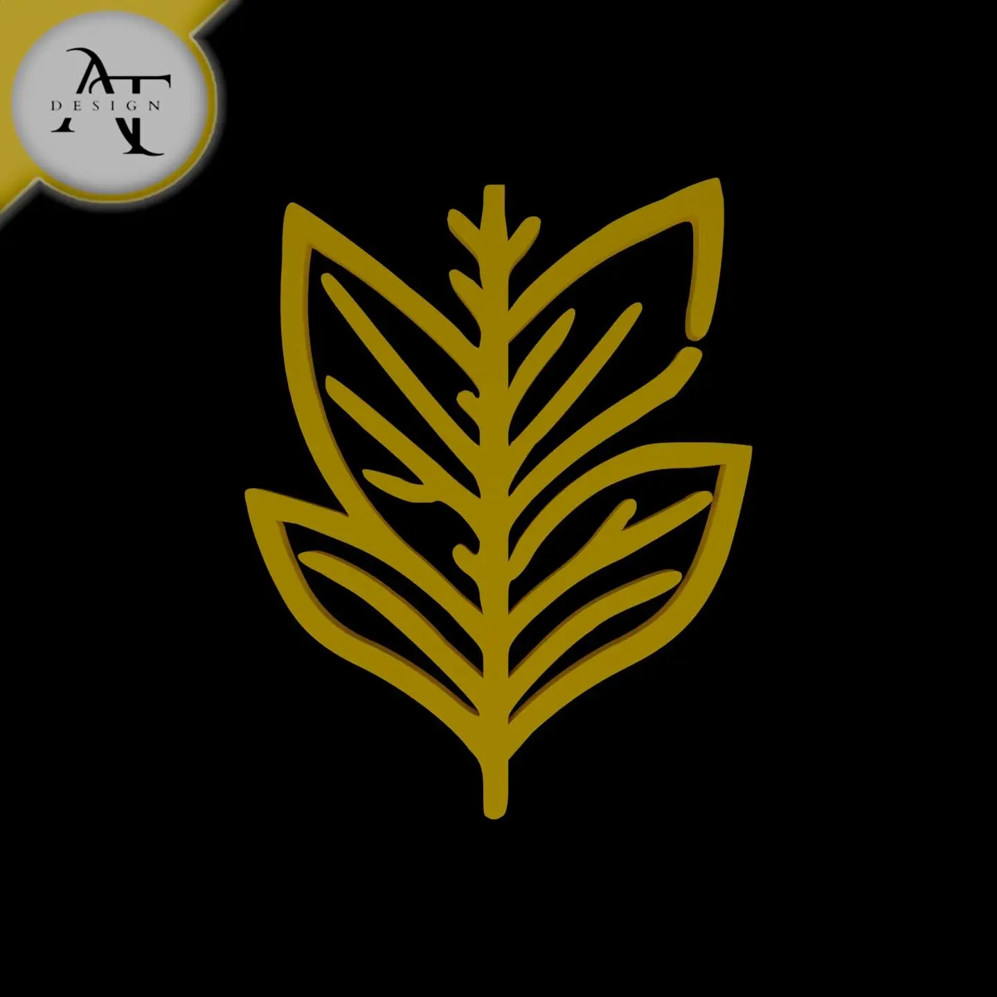 gratuito di Digital Art STL Download - Simple Leaf Symbol - 2D Art - AT ...