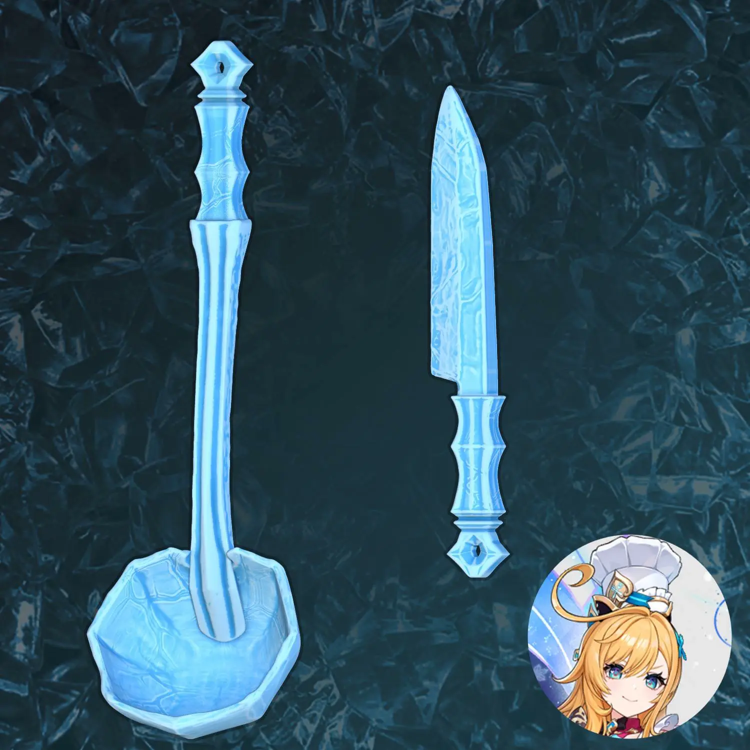 Cosplay STL Download - Escoffier Knife and Ladle - Genshinby Guilhermep.art