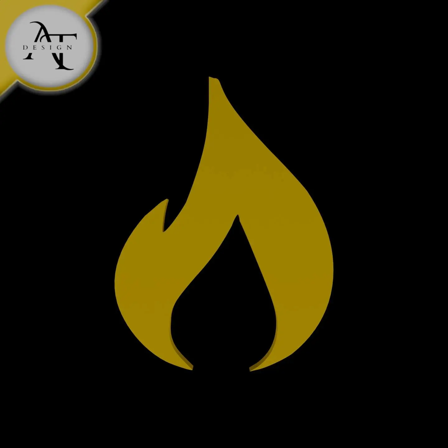 3D Printer Files | 3MF File | Simple Flame Symbol - 2D Art | Creality Cloud