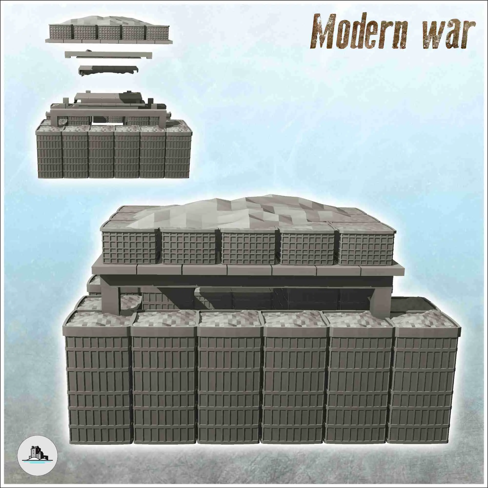 Props & Terrain STL Download - Fortified shooting range with roof and ...