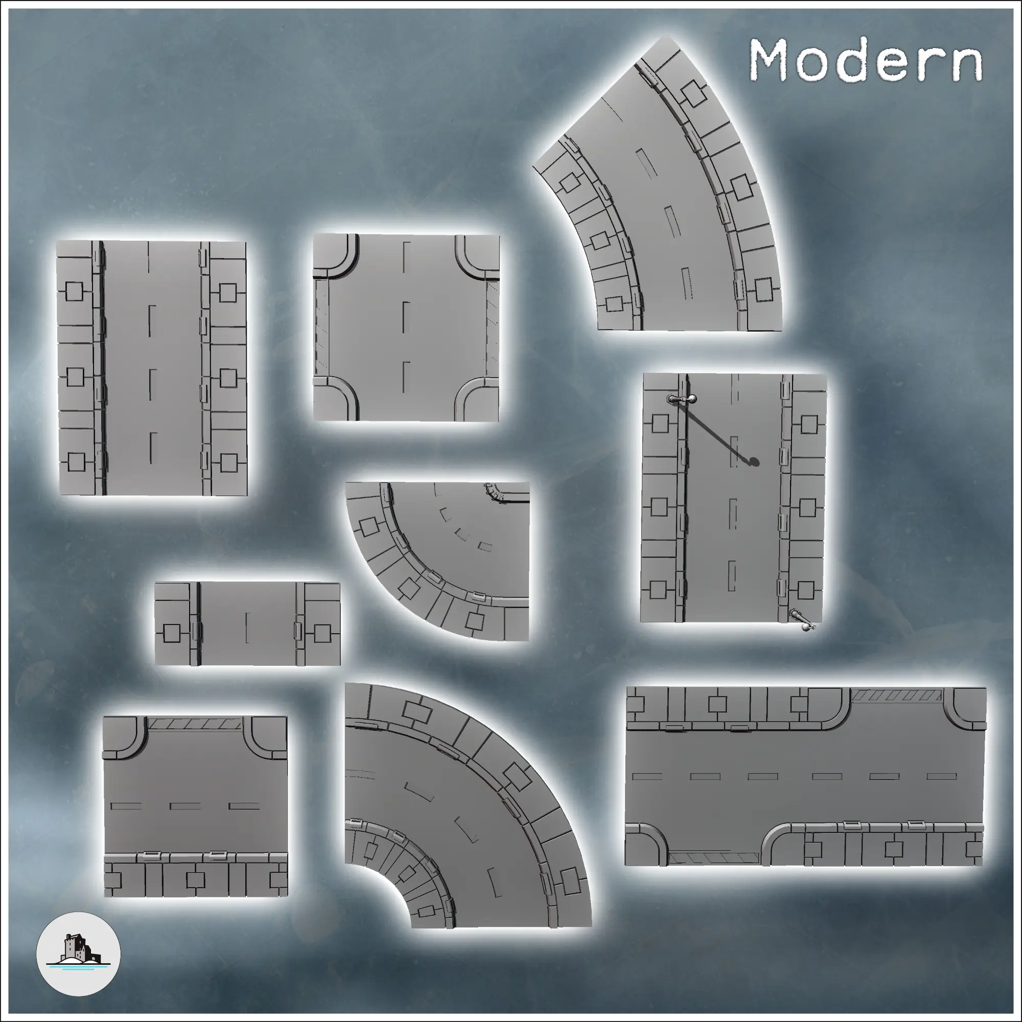 Other STL Download - Set of modular modern urban streets with street ...